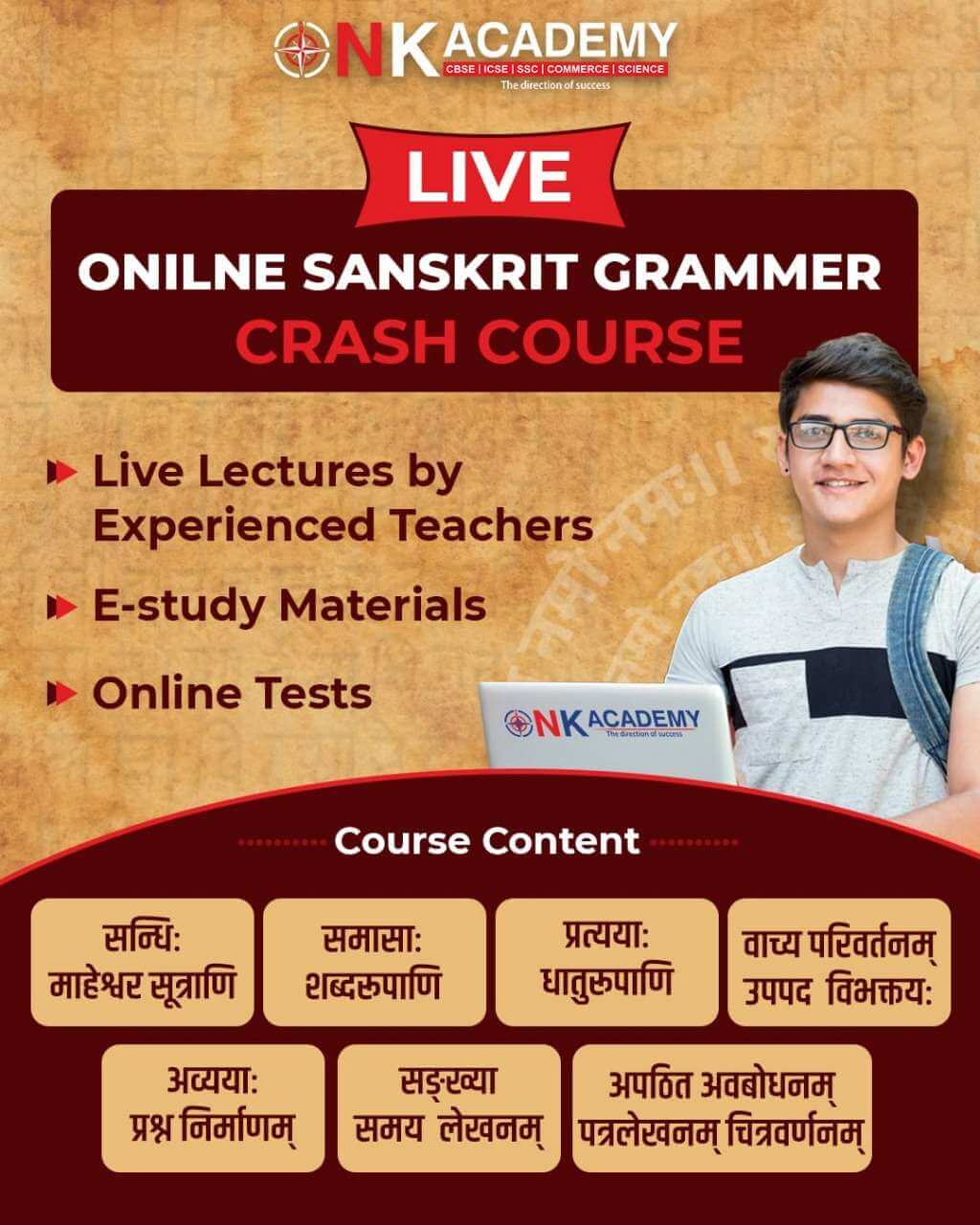 Live Online Sanskrit Grammar Crash Course