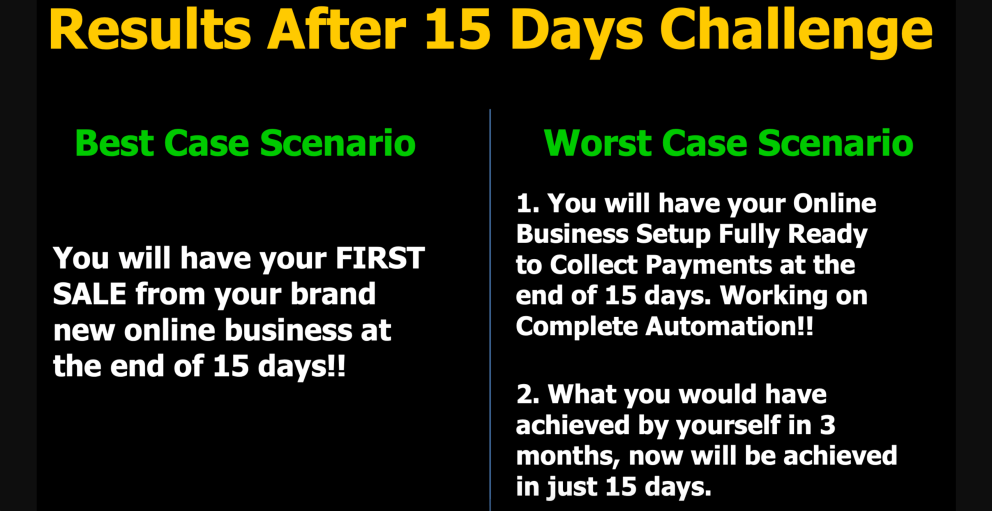 15 Days First Sale Challenge